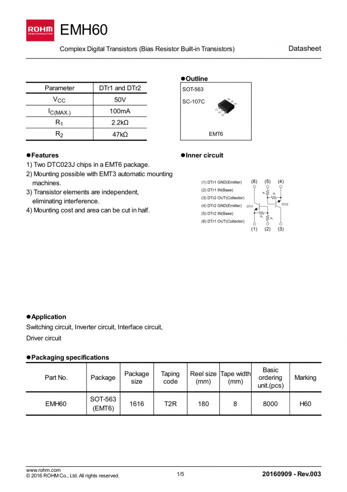 EMH60T2R technical document page 1