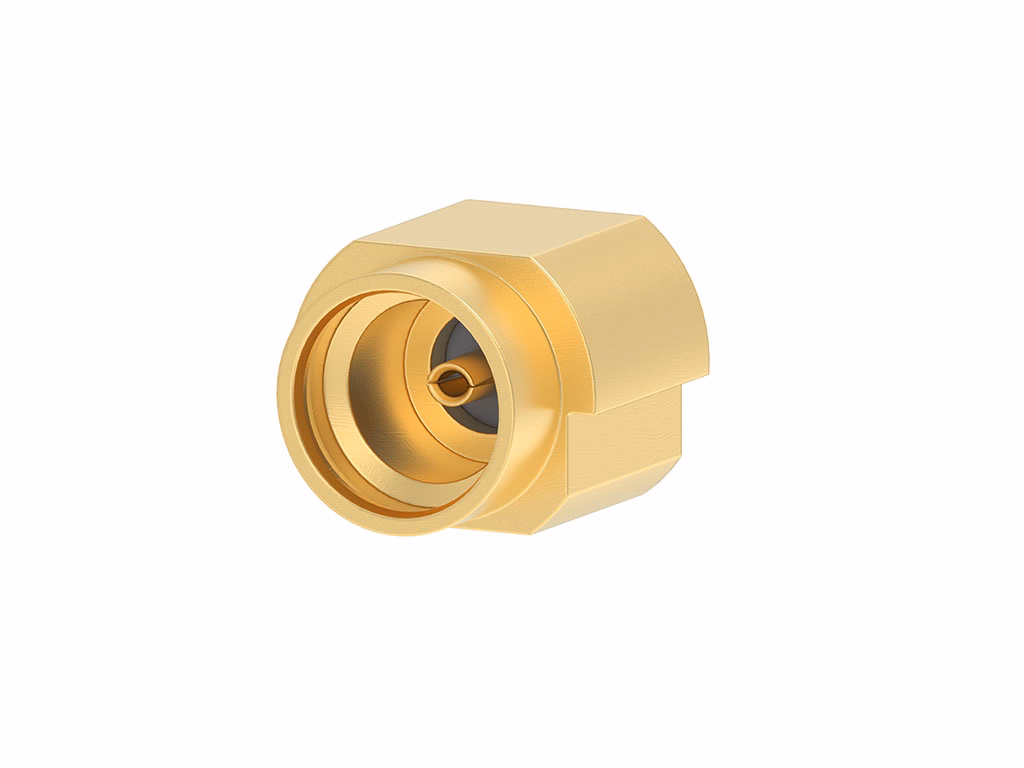 SMP Jack, Right-Angle, Crimp, RG-174, RG-188 and RG-316 Cable, Brass Body, 0.20µm Gold (Au) Plated, 80 Pieces Per Tray, 50 Ohms