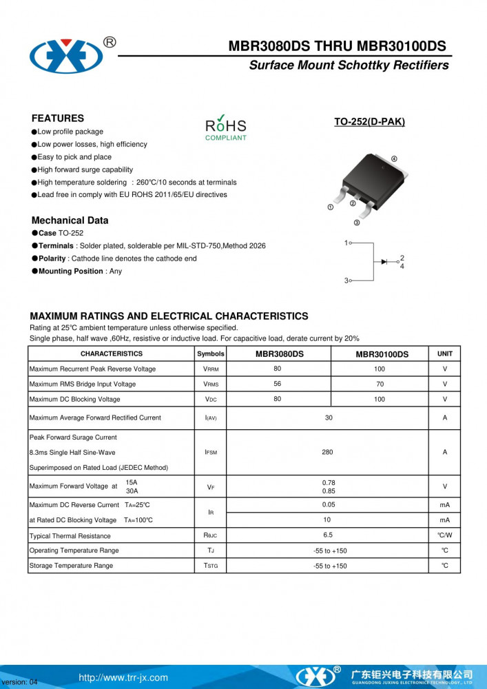 MBR30100DS datasheet page 1