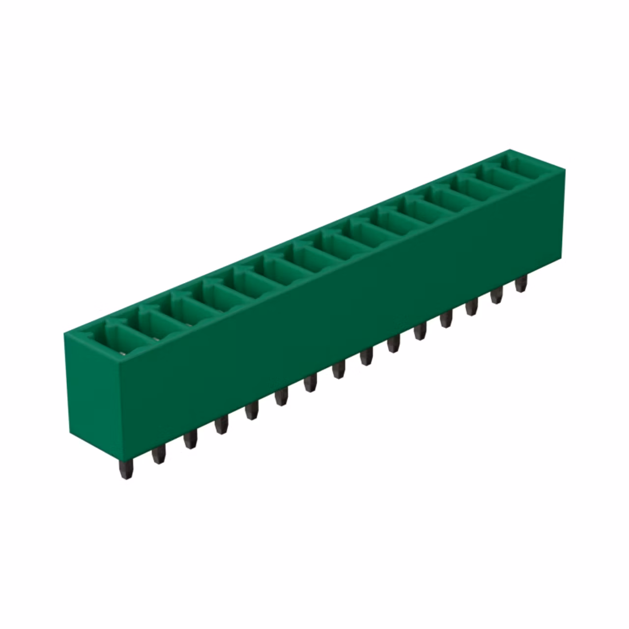 3.50mm Pitch Eurostyle Vertical PCB Header, Green Housing, 15 Circuits for sale