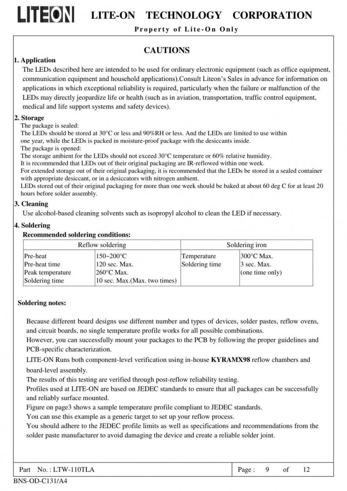LTW-110TLA datasheet page 10