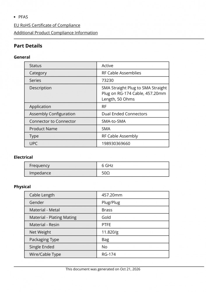 MOLEX 732307194 product drawing, page 2