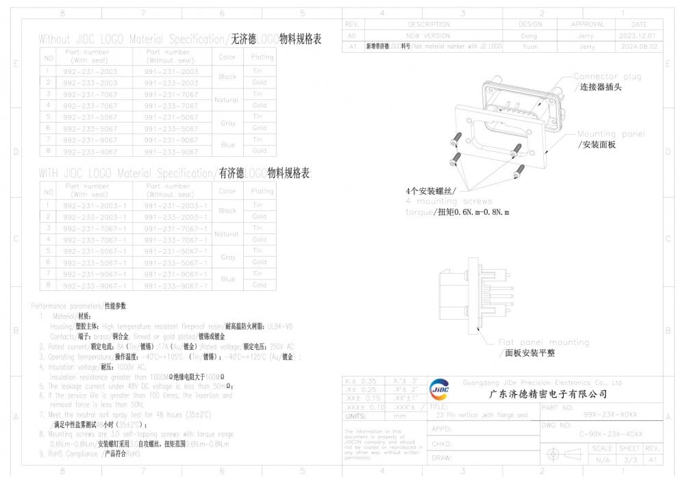 992-231-2003-1 technical drawing page 3