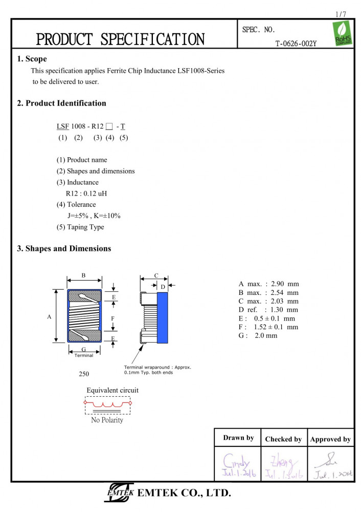 LSF1008-R12J-T product specification page 2