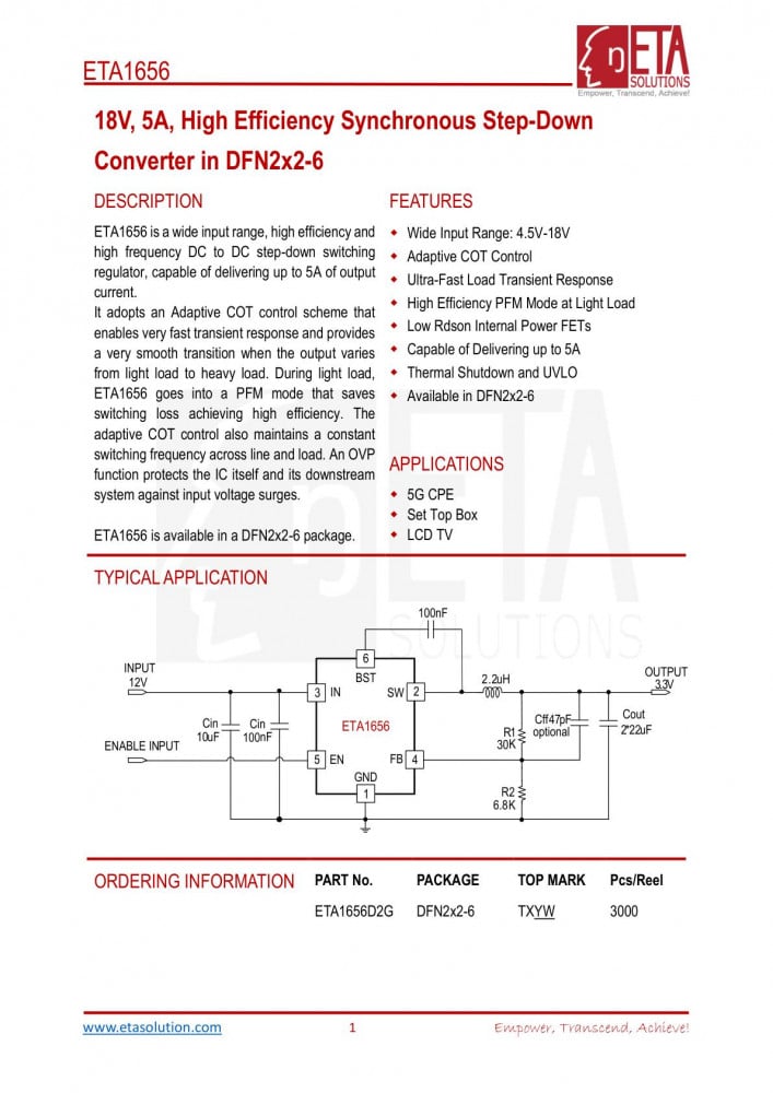 ETA1656D2G datasheet page 1