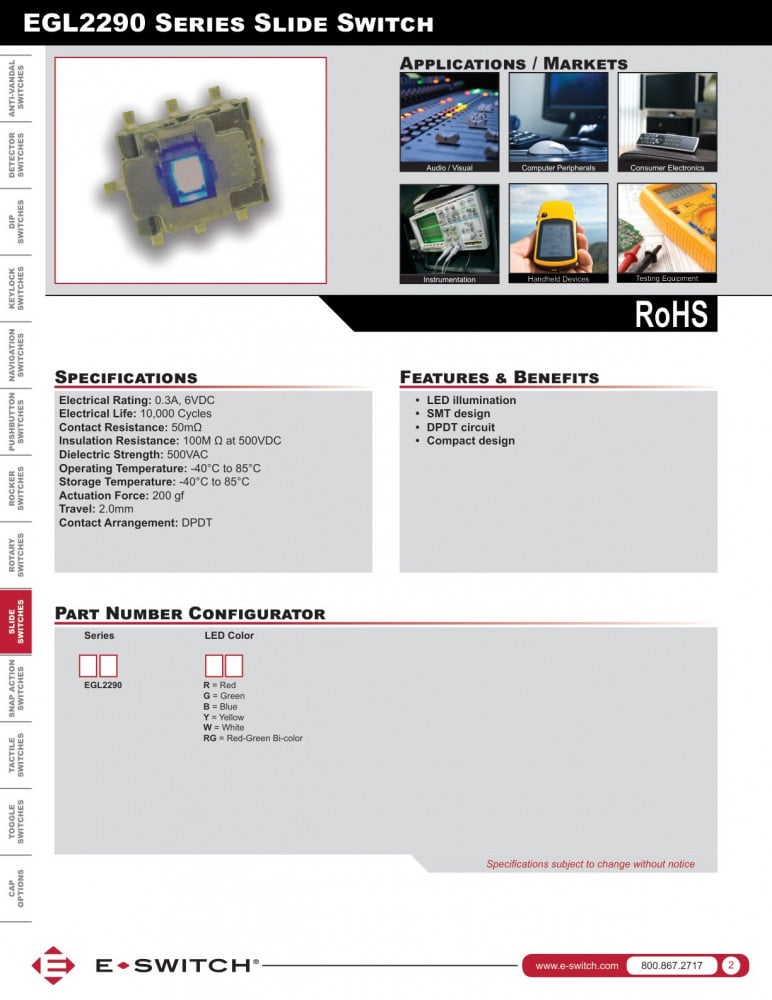 EGL2290G datasheet page 1