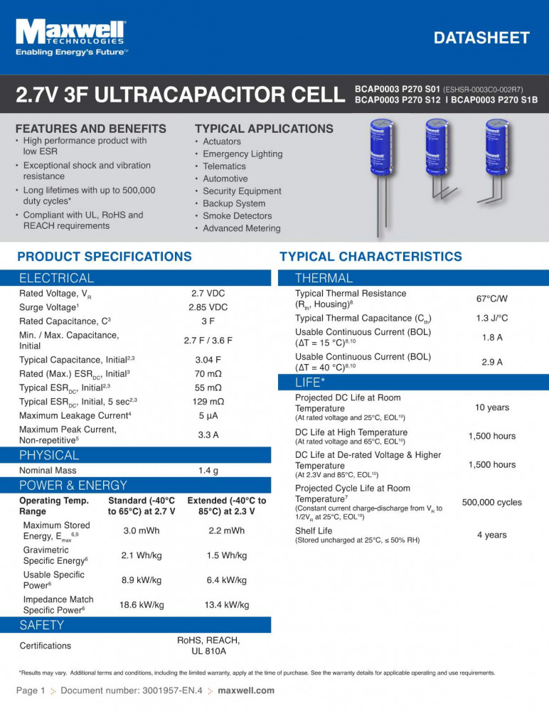 BCAP0003 P270 S01 technical document page 1
