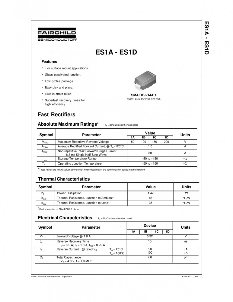 ES1D datasheet page 2