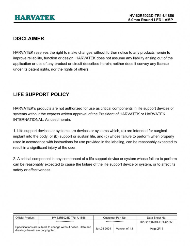HV-62R5023D-TR1-U1856 datasheet page 2
