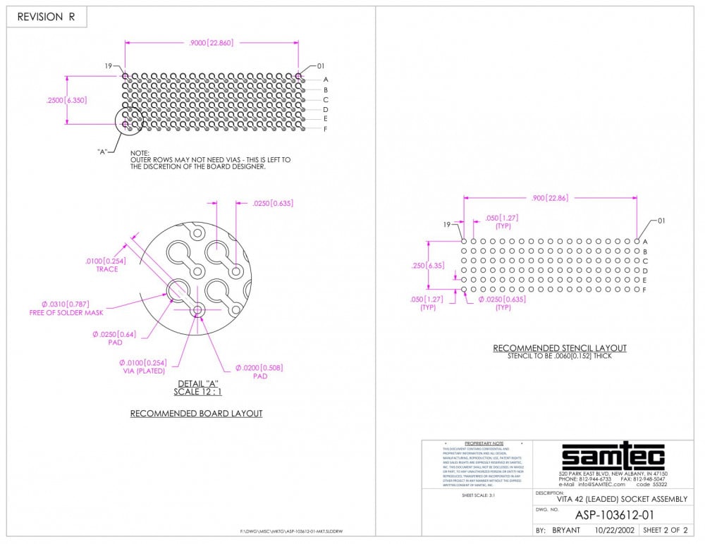 Samtec ASP-103612-01 technical drawing page 2