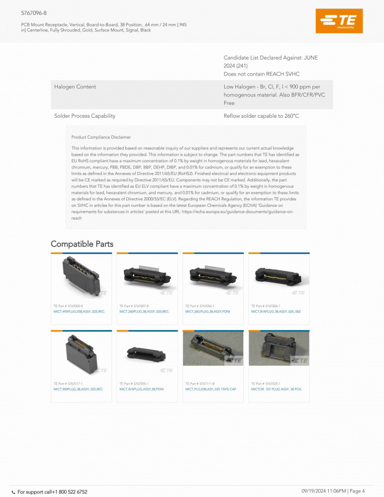 TE Connectivity 5767096-8 document page 4