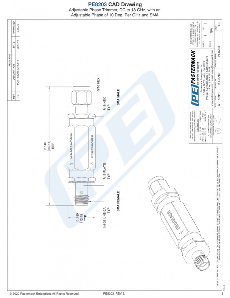 PE8203 technical document page 3