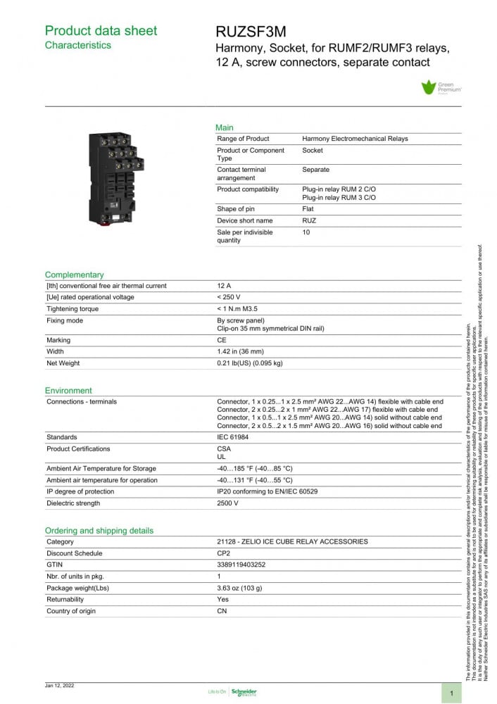 RUZSF3M technical document page 1
