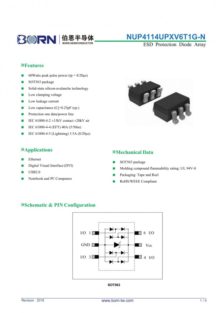 NUP4114UPXV6T1G-N datasheet page 1