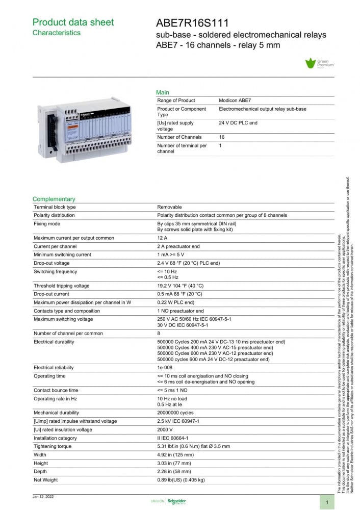 ABE7R16S111 technical document page 1