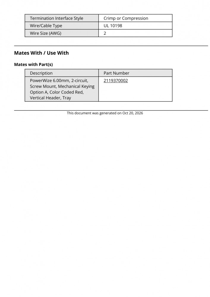 Technical document image 3 for MOLEX 2219601211