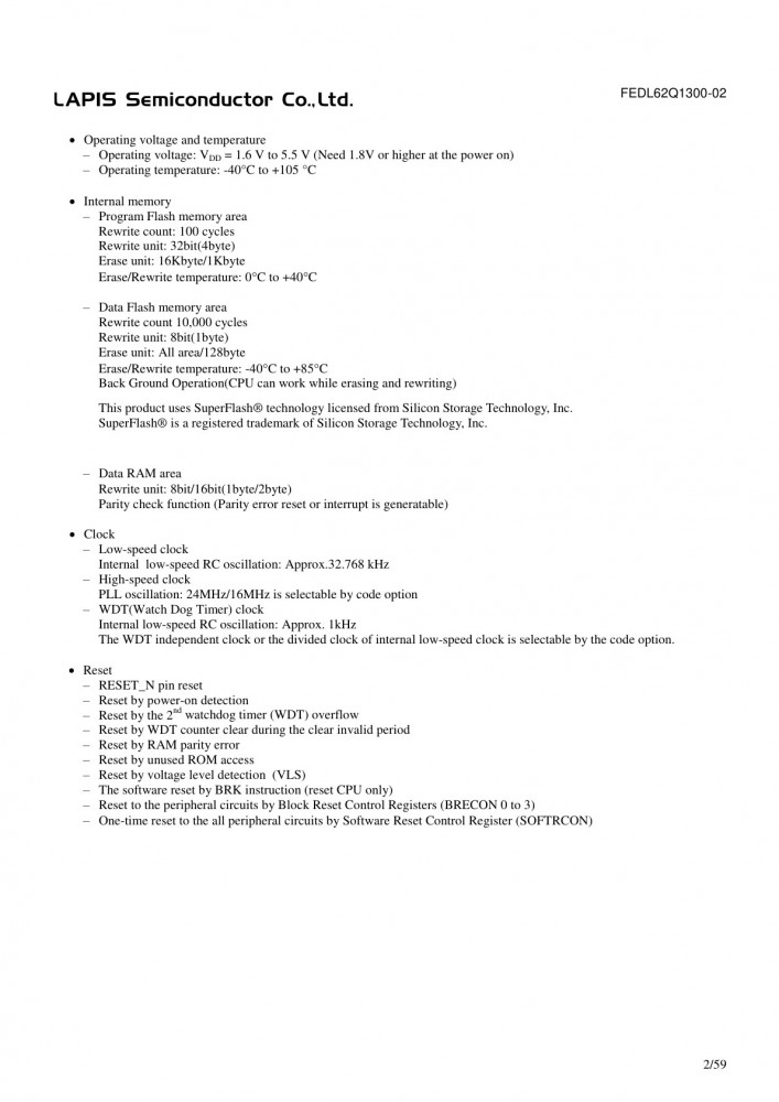 ML62Q1300 documentation page 3