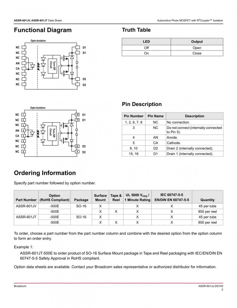 ASSR-601JV datasheet page 2