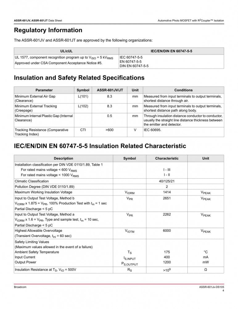 ASSR-601JV datasheet page 4