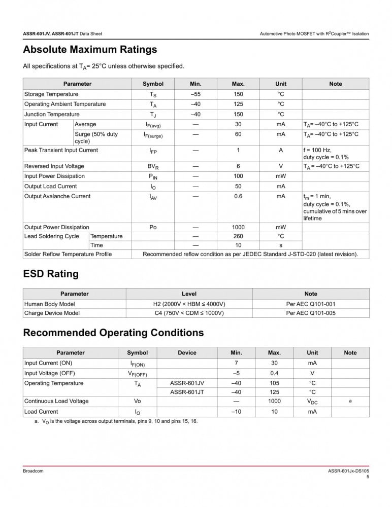 ASSR-601JV datasheet page 5