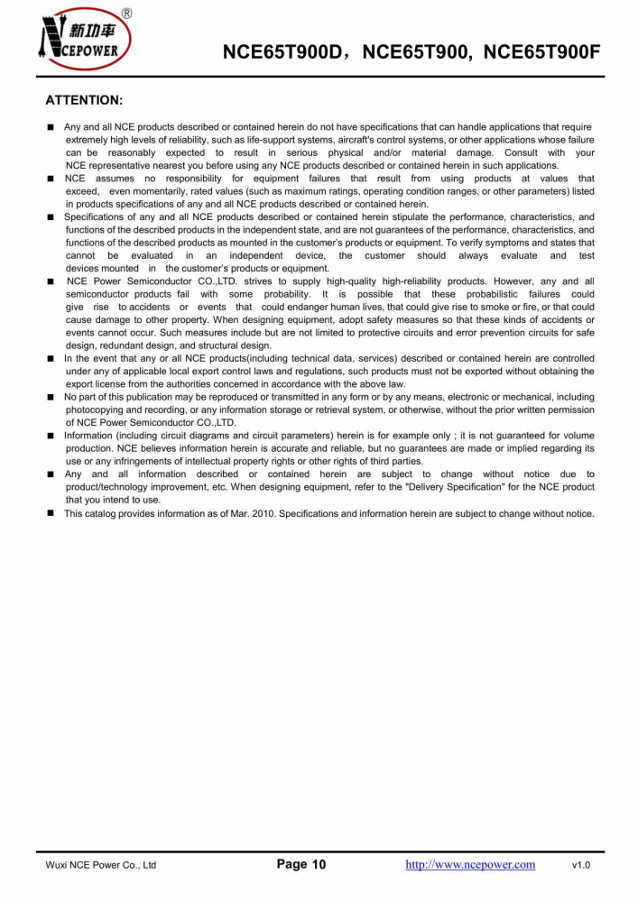NCE65T900F datasheet page 10