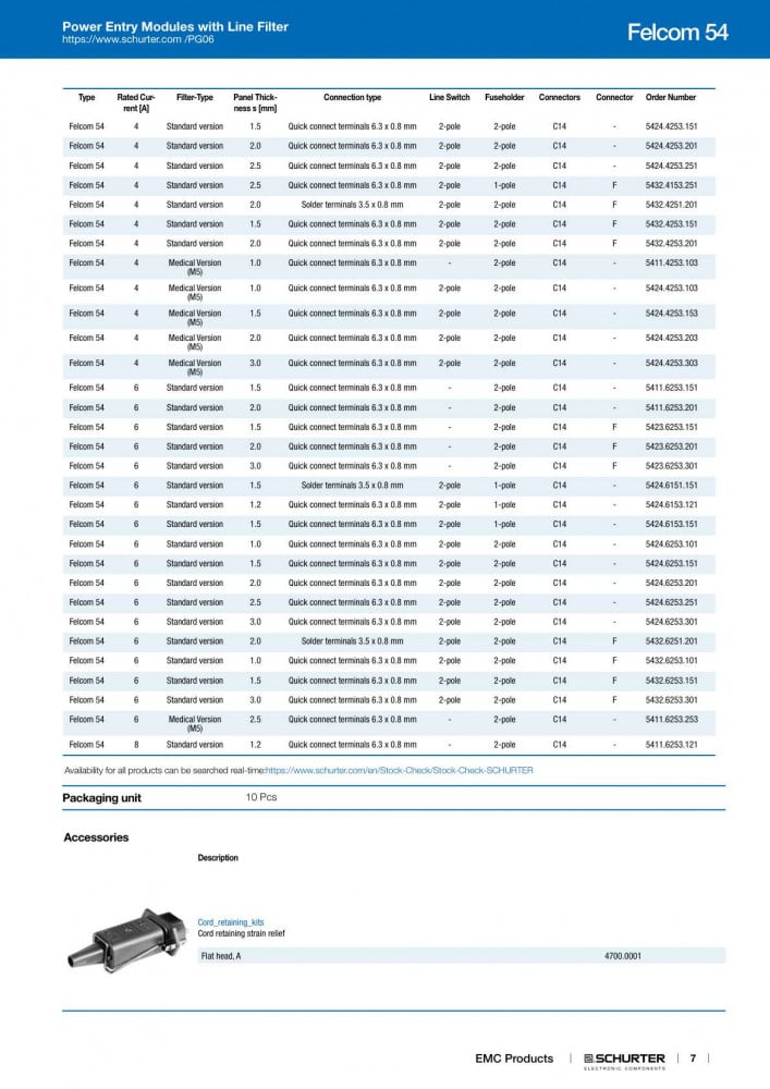 SCHURTER Felcom 54 datasheet page 7