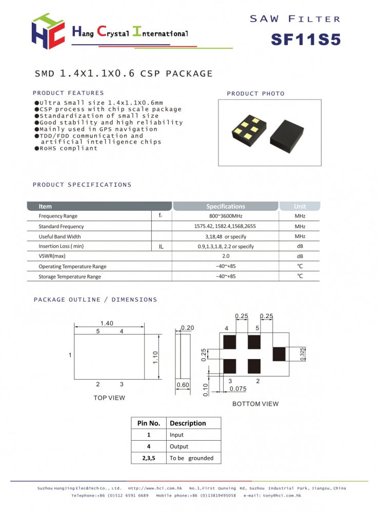 HCI SF11S5-1573.000-F66IL2.8AL datasheet page
