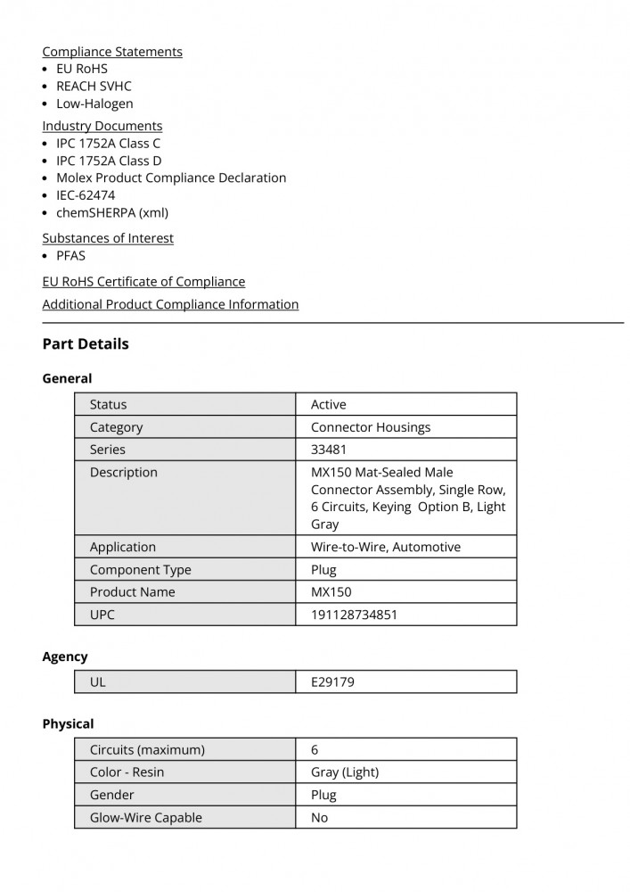 MOLEX 334816602 product documentation image 2