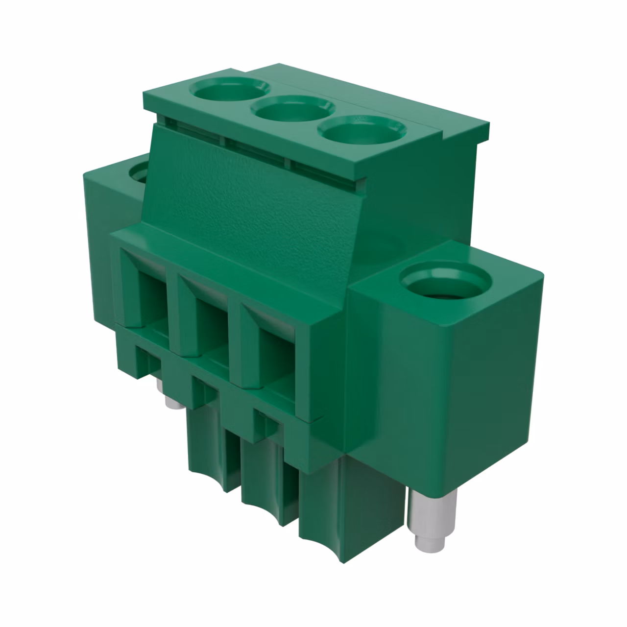 3.81mm Pitch Eurostyle Vertical Plug, with Retention Screws and Reverse Imprinting, Rear Wire Entry, Green Housing, 3 Circuits for sale