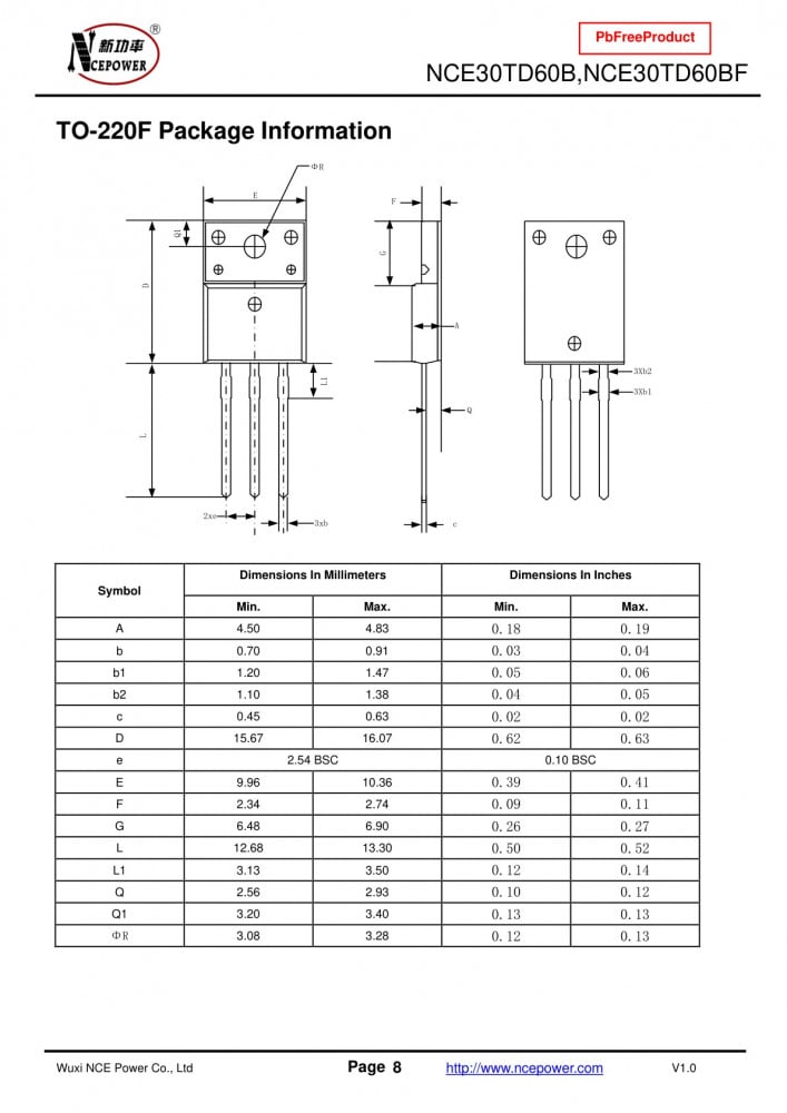 NCE30TD60BF datasheet page 8