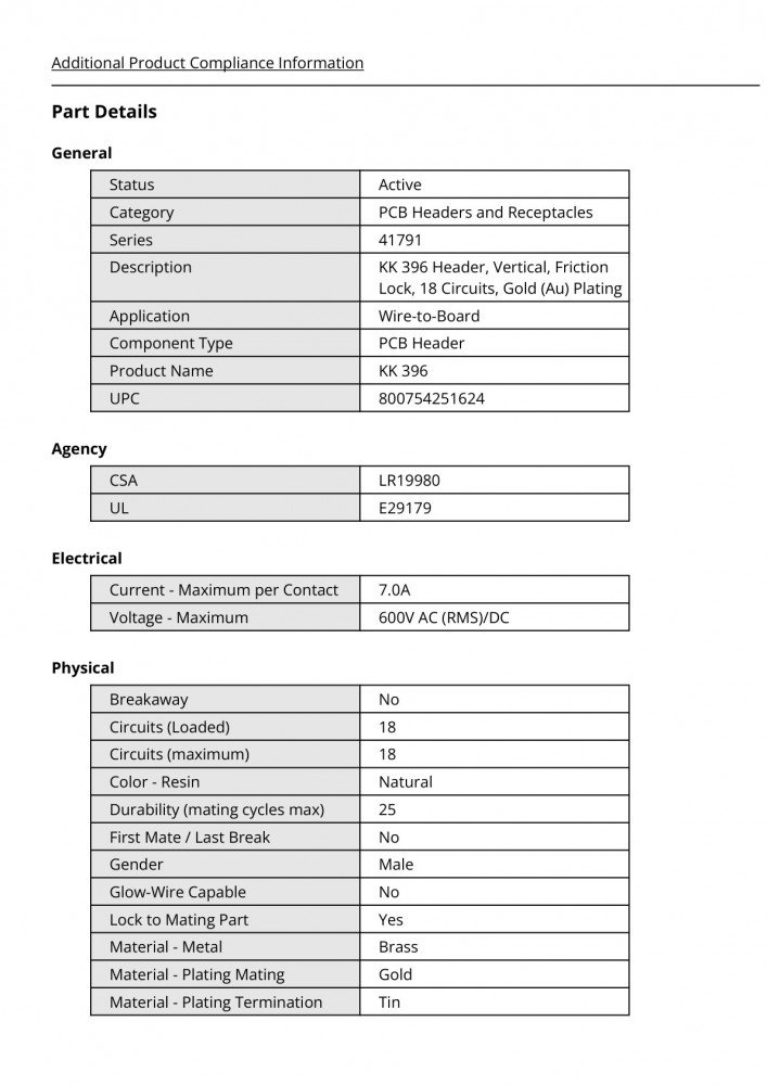 MOLEX 26614180 technical document image, page 2