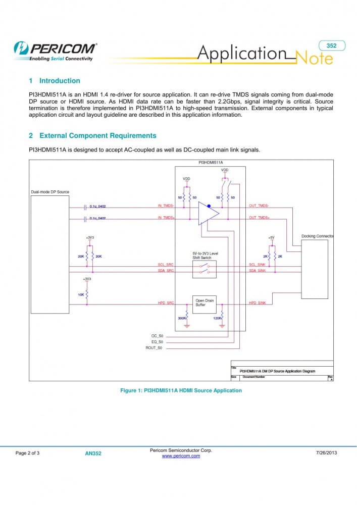 PI3HDMI511A application information page 2