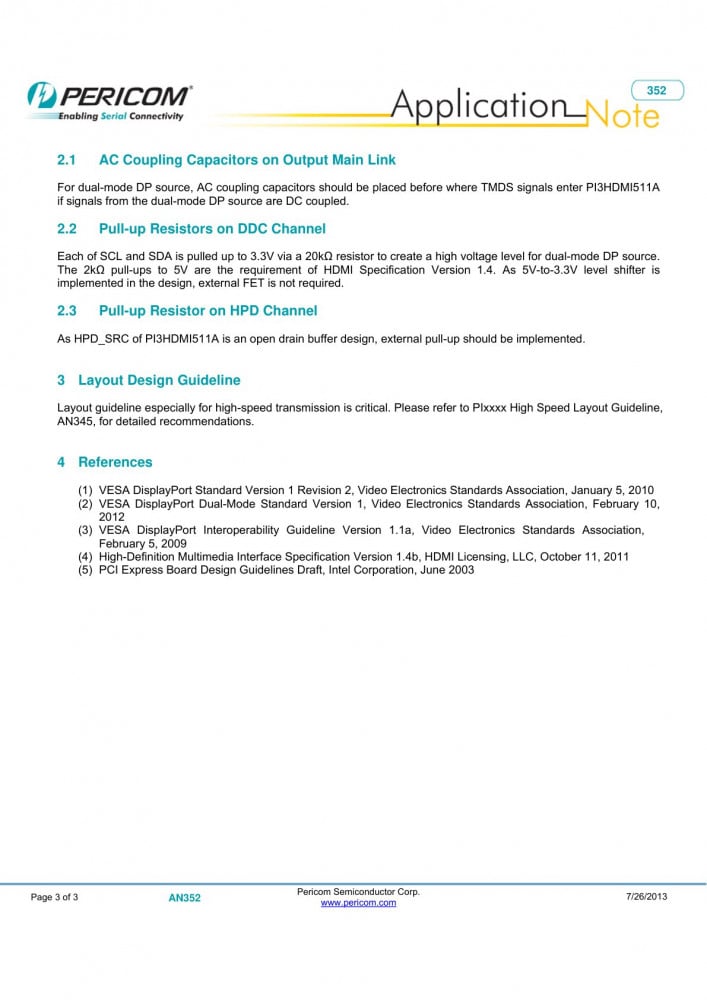PI3HDMI511A application information page 3