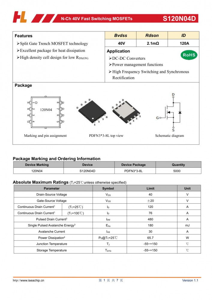 S120N04D datasheet page 1