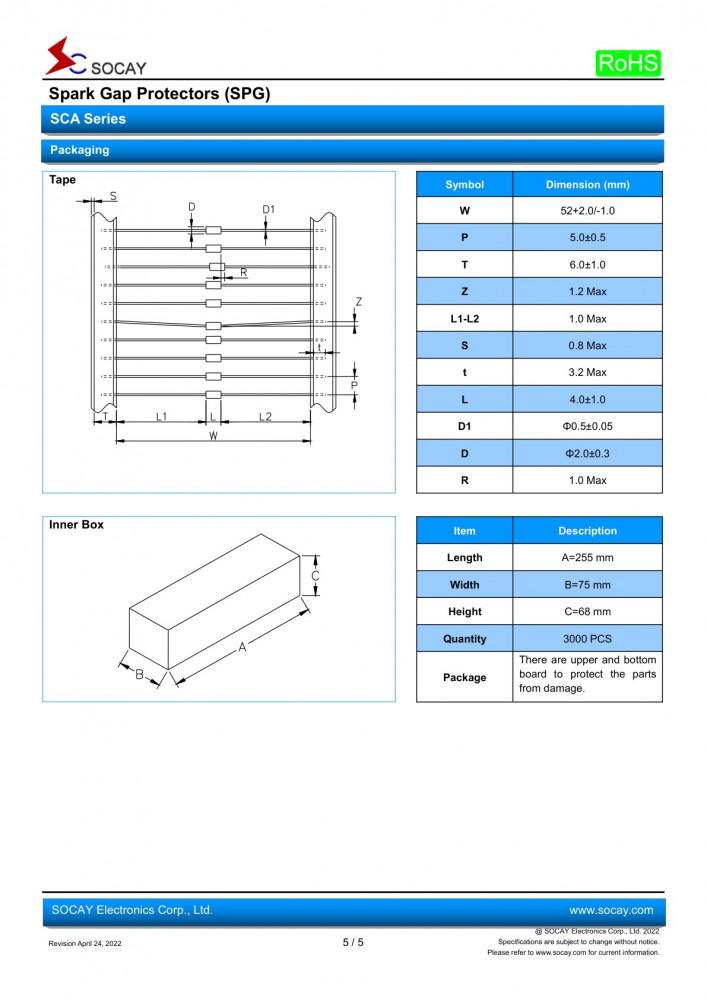 SCA Series technical documentation, page 5