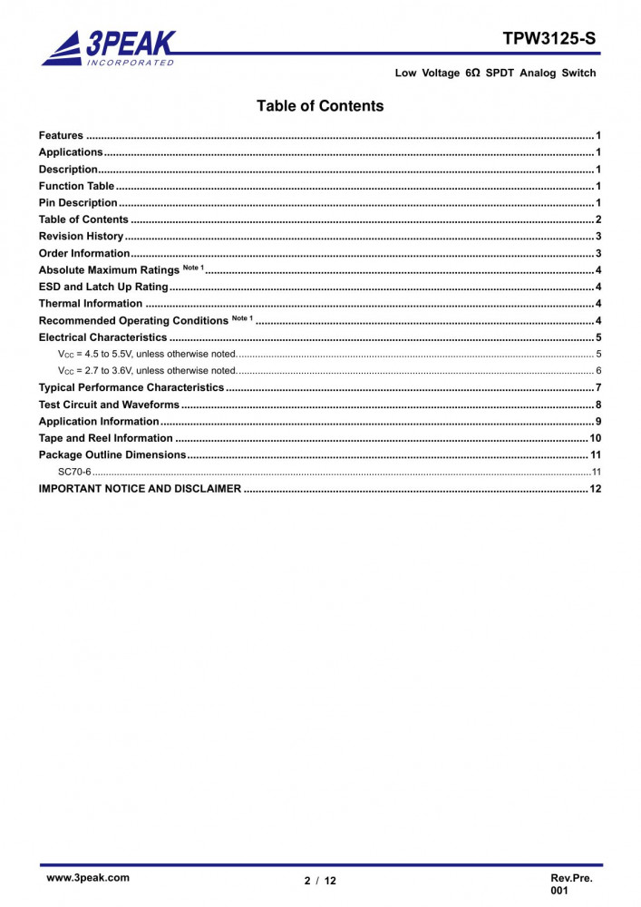 TPW3125 datasheet page 2