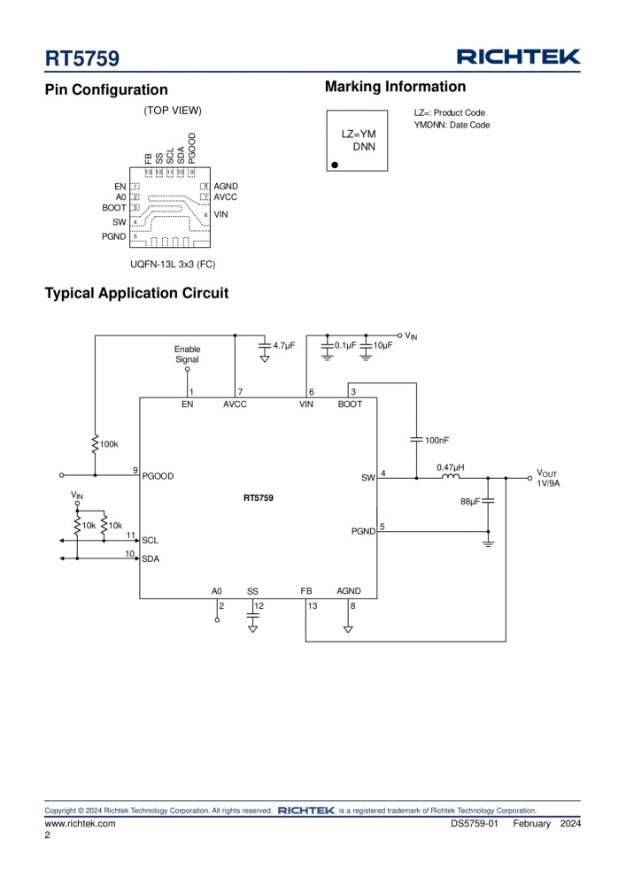 RT5759 datasheet page 2