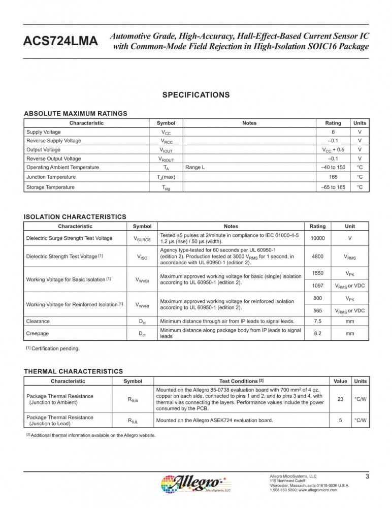 ACS724 datasheet page 3