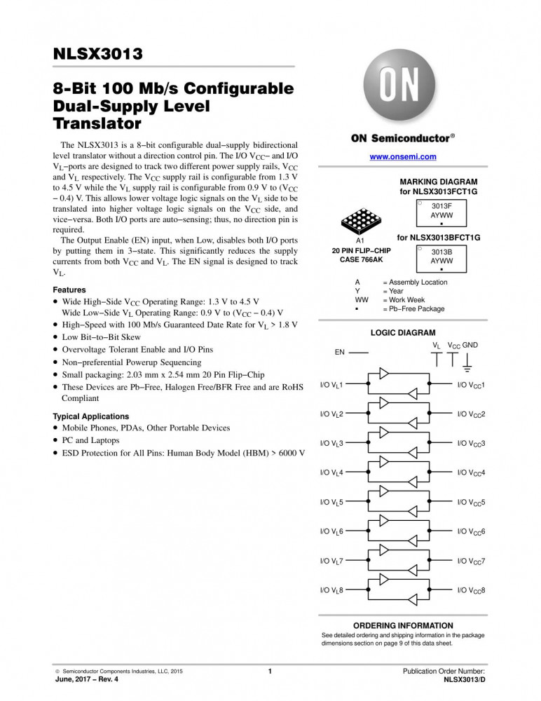 NLSX3013 datasheet page 1