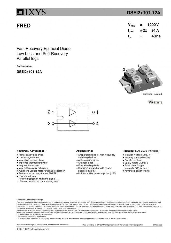 DSEI2X101-12A datasheet page 1