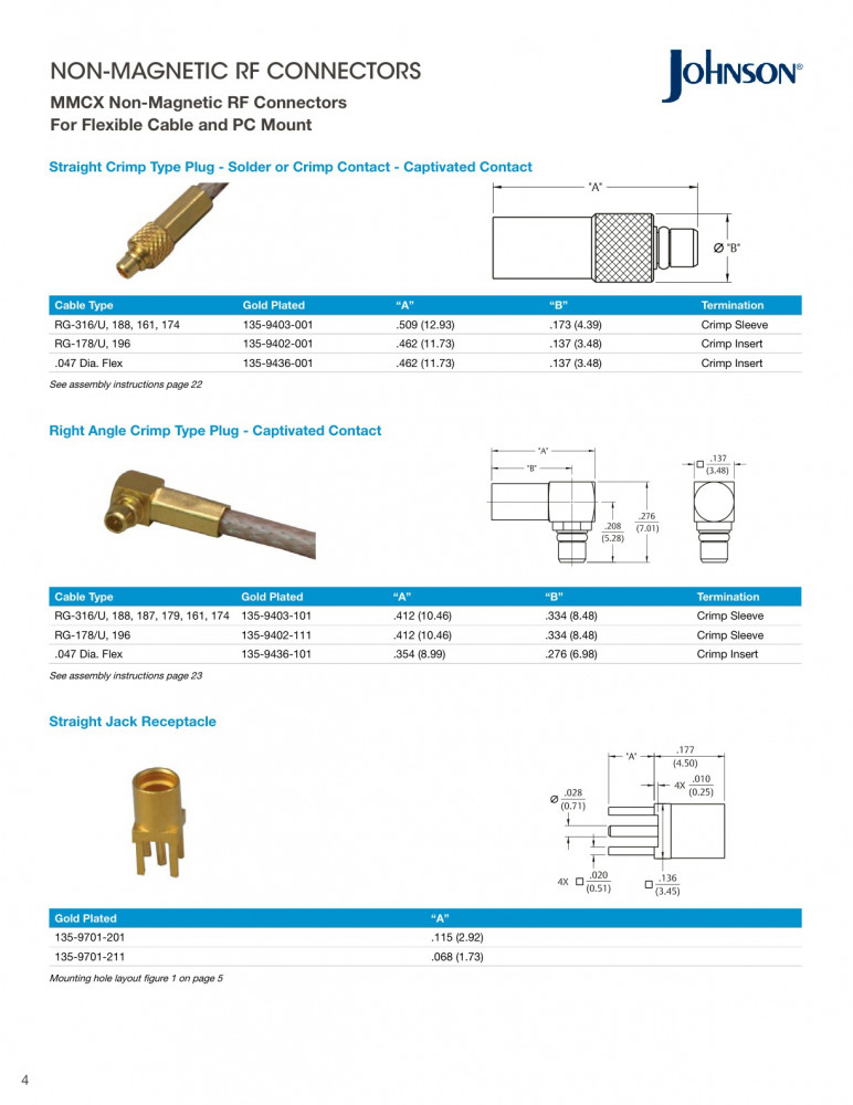 Johnson non-magnetic connector catalog page 4