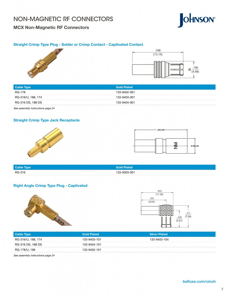 Johnson non-magnetic connector catalog page 7