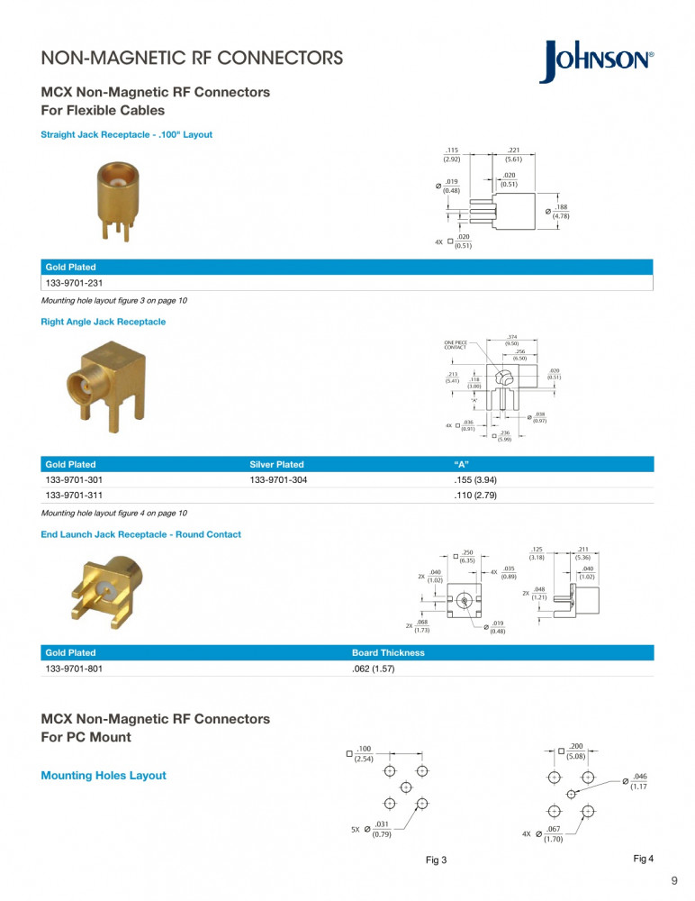 Johnson non-magnetic connector catalog page 9