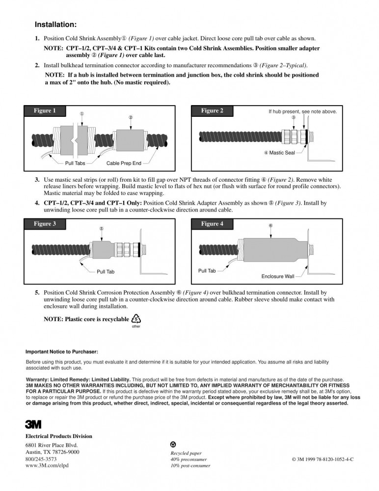 3M CPT Series cold shrink corrosion protection kit technical document page 2