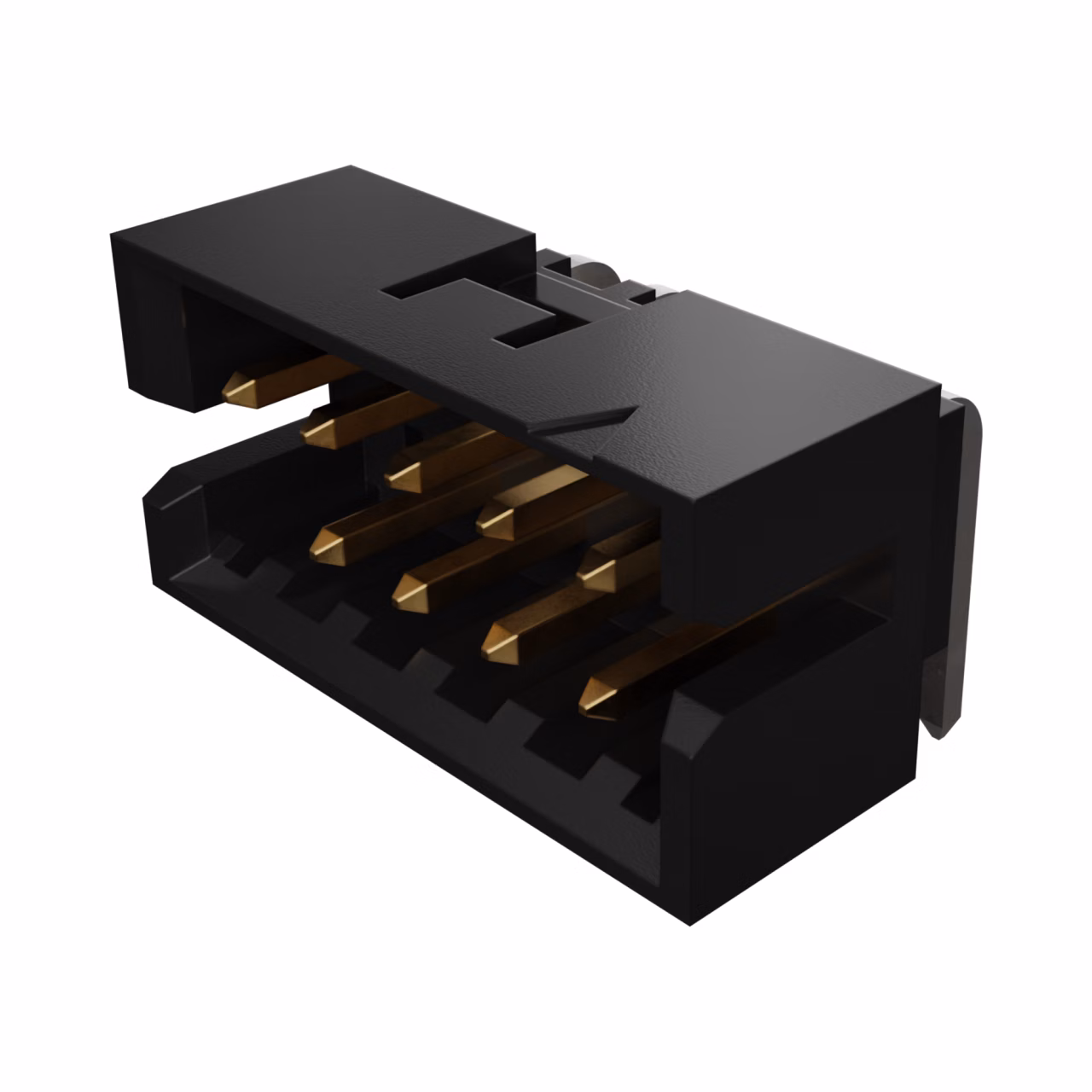 2.00mm Pitch, Milli-Grid PCB Header, Dual Row, Right-Angle, Through Hole, 10 Circuits, Circuit 10 Voided, 0.38µm Gold (Au) Plating, 2.16mm Tail Length, Dual Side Slots, Center Friction Lock, Tube for sale