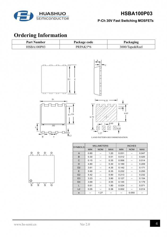 HSBA100P03 datasheet page 4