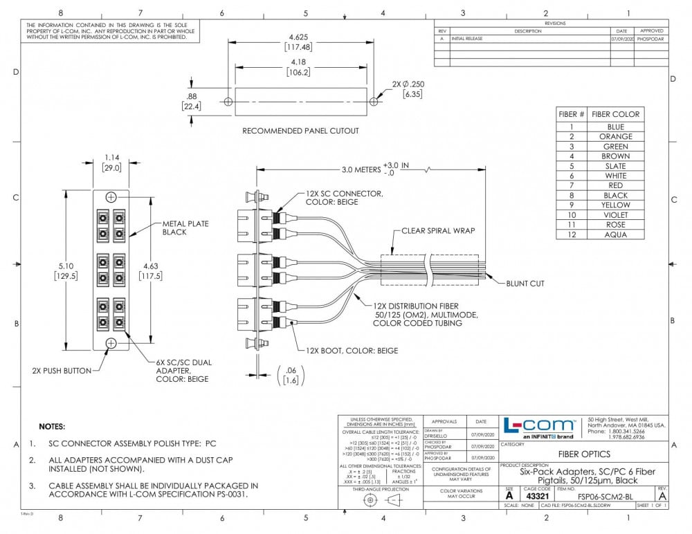 L-com FSP06-SCM2-BL-3 product document