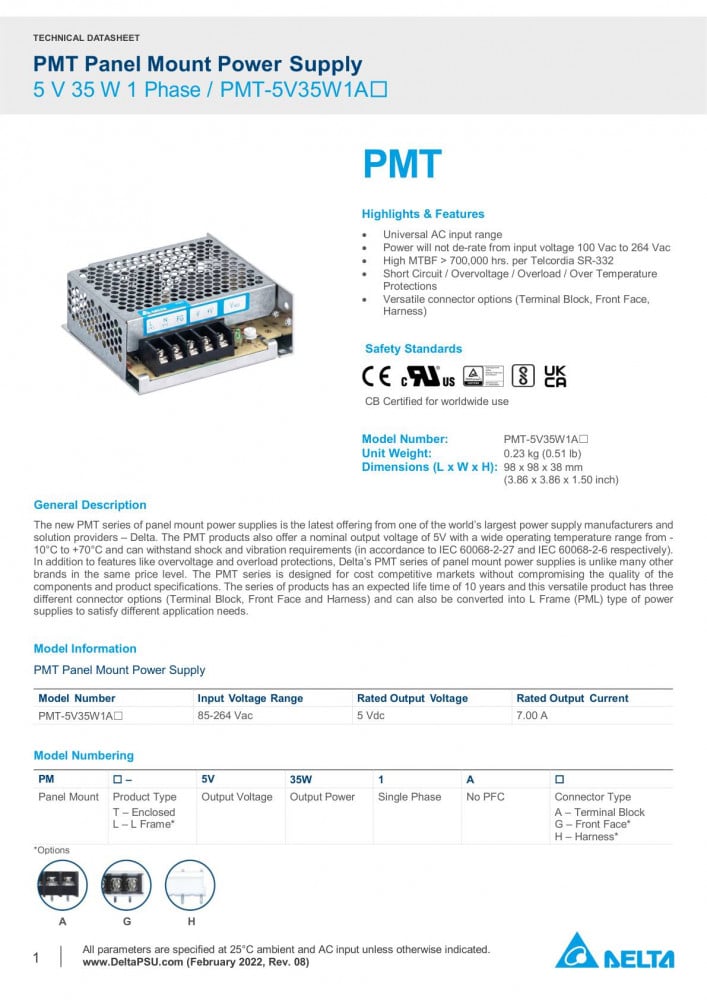 PMT-5V35W1AG datasheet page 1