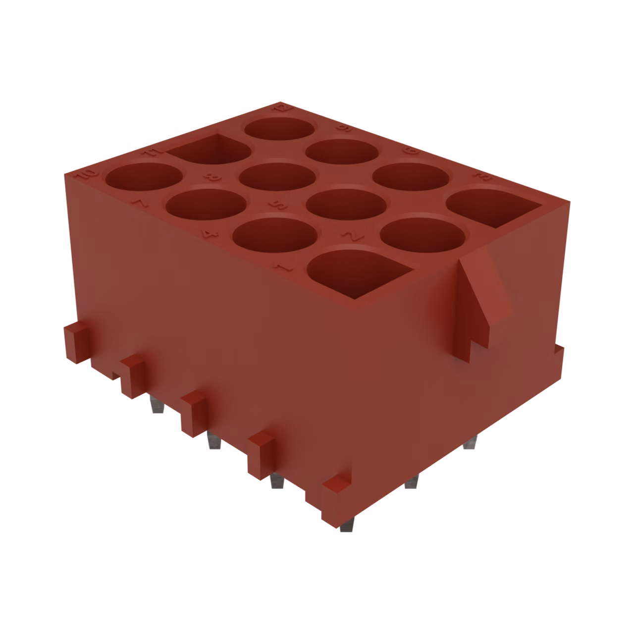 MLX Power Connector Header, 6.35mm Pitch, Vertical, with Compliant Polarizing Peg, Nylon 94V-2, Natural (Translucent), 2 Circuits
