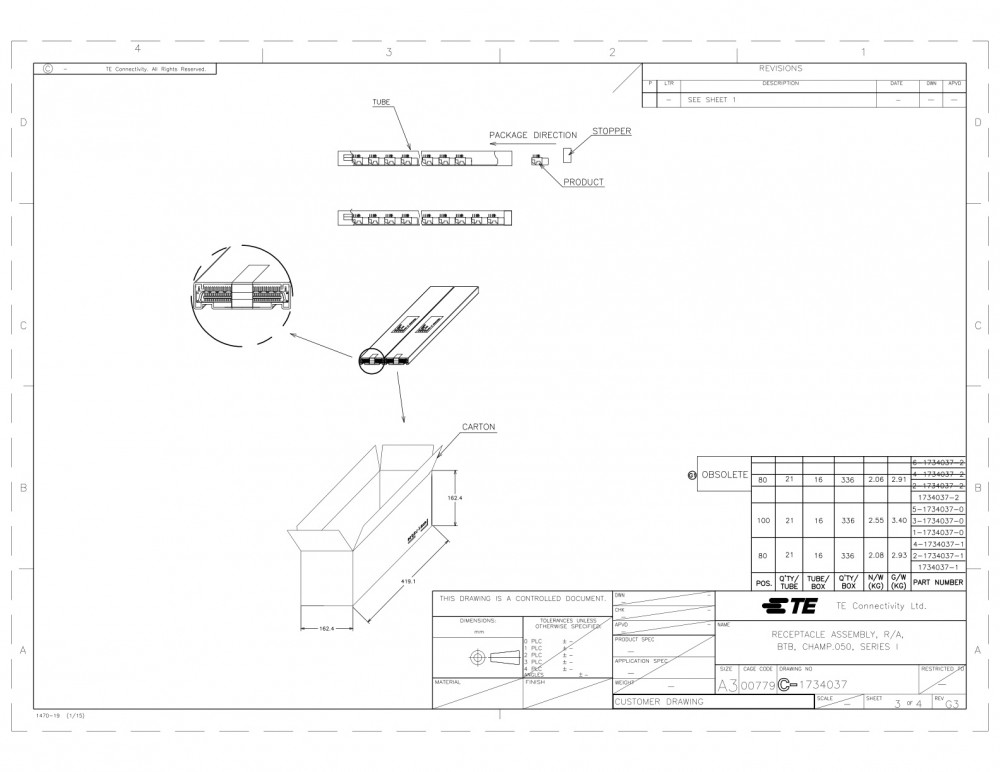 TE Connectivity 1734037-6 controlled drawing sheet 3